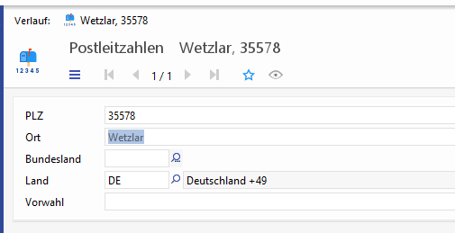 Postleitzahlen, Ortsteile, Straßen, Länderschlüssel
